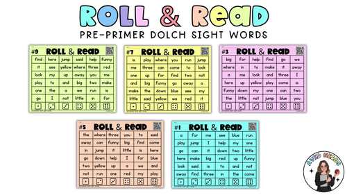 Preschool Dolch High Frequency Sight Word Worksheets | Roll and Read Games