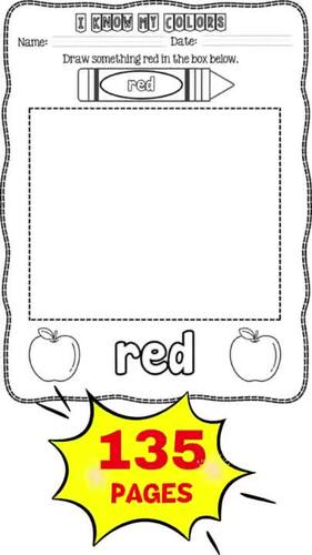 Color Words Worksheets, Learning Colors Practice, Coloring Review ...