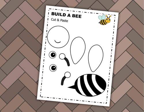 Bee Craft | Cut &Paste | Spring Activities | Kindergarten Preschool Art