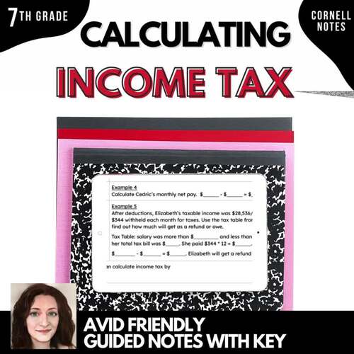 Income Tax Guided Cornell Notes with Key by Always Room For Pi | TPT