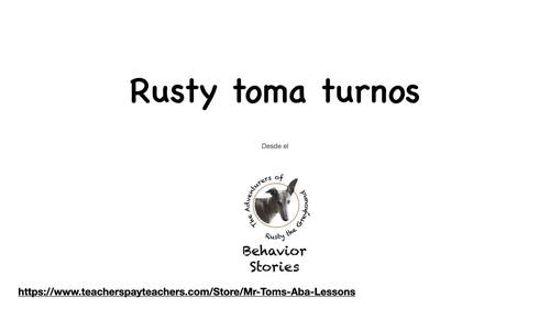 Rusty Takes Turns Behavior Story in Spanish! by Mr Tom's ABA Lessons