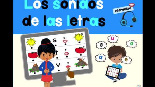 SONIDOS LETRAS ALFABETO AUDIO INTERACTIVO PAPEL DIGITAL SPANISH LETTER ...