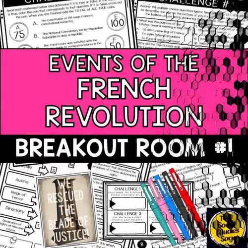 French Revolution Events Breakout Escape Room - Reading Comprehension ...
