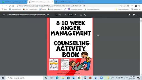 8-10 Week Anger Management Counseling Activities Book | TpT