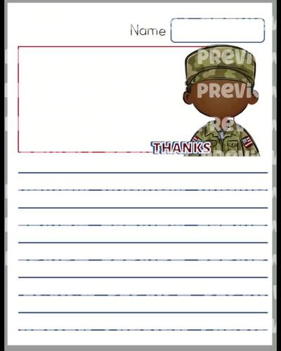 Thank a Veteran Writing Paper Set | Gratitude Activity | Primary ...