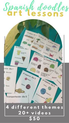 SPANISH Doodle Art Lessons BUNDLE by Maria Plata | TPT