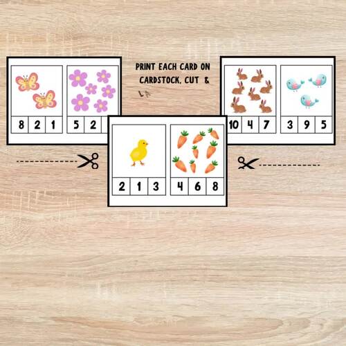 Spring Count and Clip Cards | Preschool Counting | Preschool Math ...