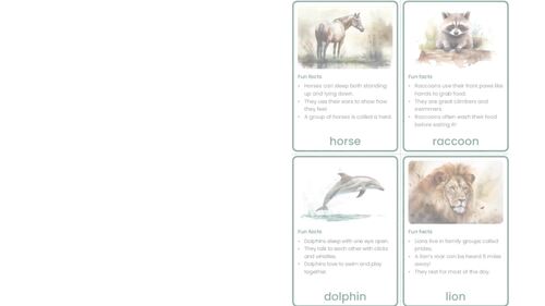Watercolour Animal Flashcards | 28 Printable Fact Cards for Kids | KS1 ...