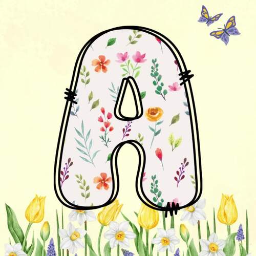 Spring Doodle Alphabet Letters & Numbers PNG, bubble letter font by ...