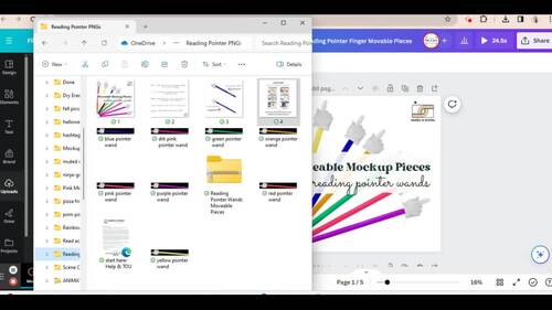 Reading Pointer Wands Movable Mockup Pieces PNG images for Teacherpreneurs