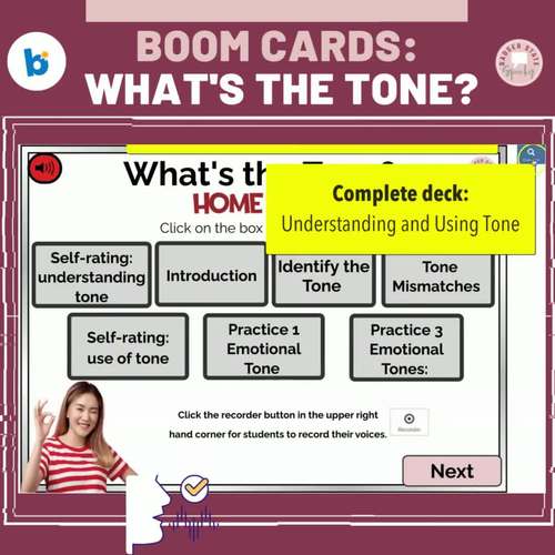Boom Cards Tone of Voice Examples Identify Practice Middle school ...