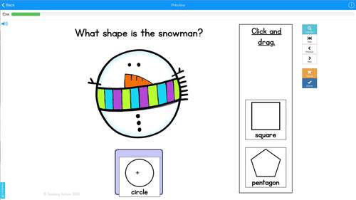Snowman 2D Shape Matching | Winter Math Boom Cards by Teaching Autism