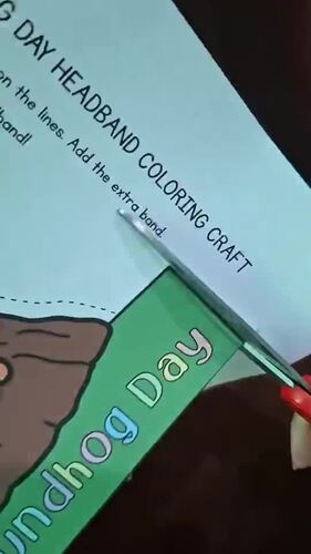 Groundhog Day Headband Coloring Craft | Cut and Glue Printable Activity ...