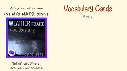 Weather-Related Vocabulary Card Sets for Adult ESL by Rike Neville