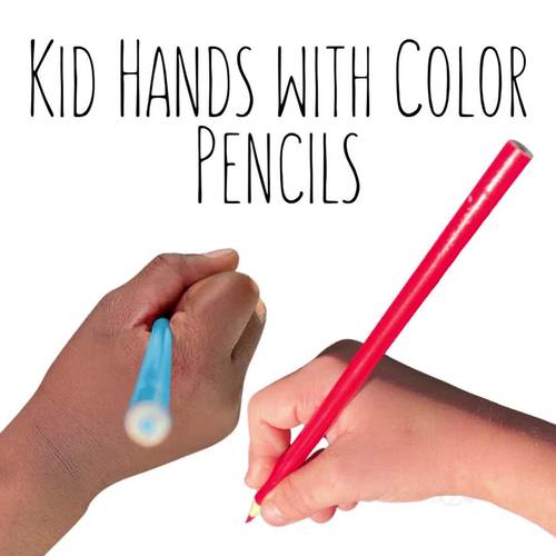 Kid Hands Coloring with Color Pencil | Mockup Movable Supplies by Kyla ...