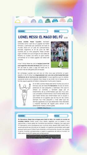 Biografía Lionel Messi LECTURA | Messi Biography Spanish Reading ...