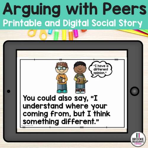 Social Story: Arguing with Peers by Brooke Reagan | TPT