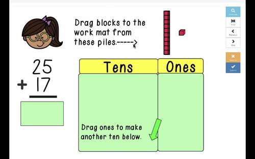 Boom Cards Adding 2 Digit Numbers With Regrouping Using Base Ten Blocks ...
