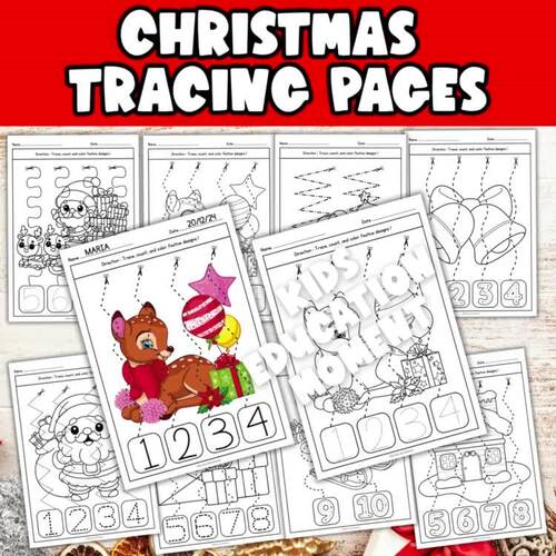 Christmas Tracing Pages | Fine Motor Skills & Number Practice for ...