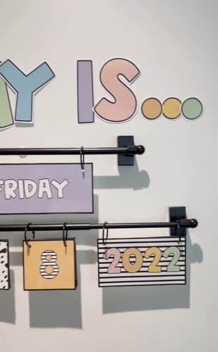 Boho Neutral Rainbow Flip Calendar / Hanging Calendar / Dalmatian / Stripes