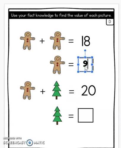 Christmas Picture Puzzle Math Brain Teasers by Centered in Primary