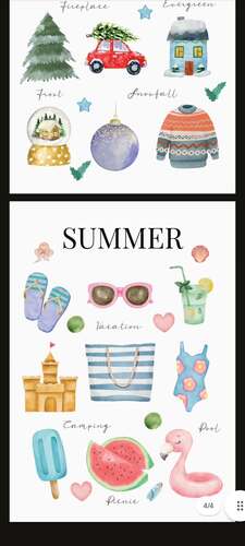 Seasons posters | Cozy printable by The Designer English Teacher