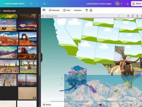 United States Map Canva Frames by Little Stuff | TPT