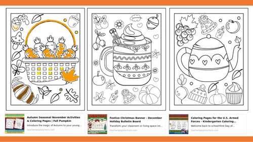 Autumn Seasonal November Activities & Coloring Pages | Fall Pumpkin