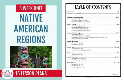 Native American Regions Unit | 5th Grade – 8th Grade by The Clever Teacher