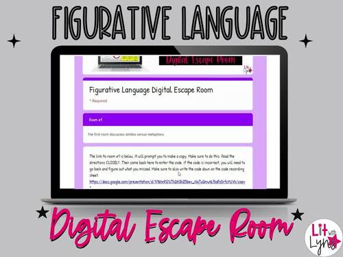Figurative Language Digital Escape - Similes, Metaphors, & More | TpT