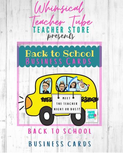 Back to School Business Cards-editable by Whimsical Teacher Tube ...