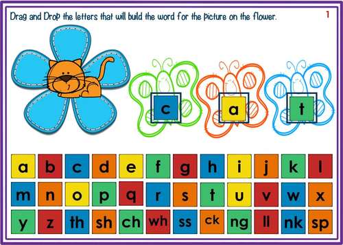 Butterfly Build a Word with Short Vowels Digital BOOM Cards | TPT