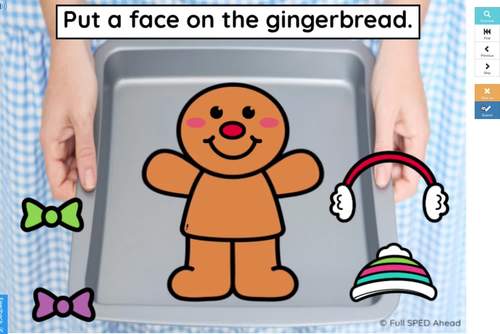 Make a Gingerbread Man Follow Directions Digital Task Activity Boom Cards