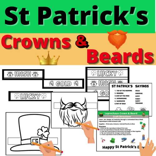 St Patricks Day Crowns and Beards Craft St Pattys Hat by DadsDesigns