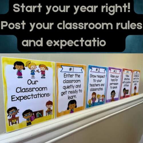 Classroom Rules Posters - Back to School Classroom Expectations to Post