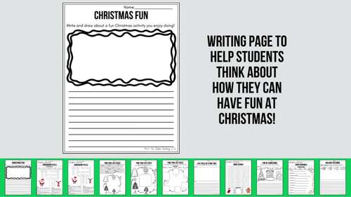 Christmas Break Packet, Upper Elementary Christmas Packet, Christmas Craftivity