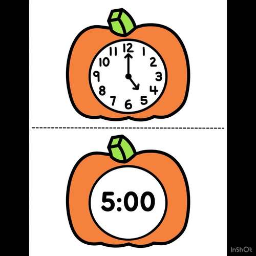 Autumn Pumpkin Telling Time Matching Cards | Analog Clocks | TPT