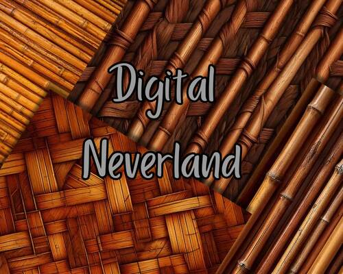 Bamboo Texture Digital Paper Clip Art/ Nature Inspired Background