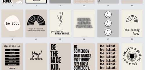 Classroom Decor: Minimal (Black/White) Growth Mindset and Mental Health ...