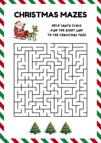 Holiday Maze Game Printable | No prep Christmas & New Year Classroom ...