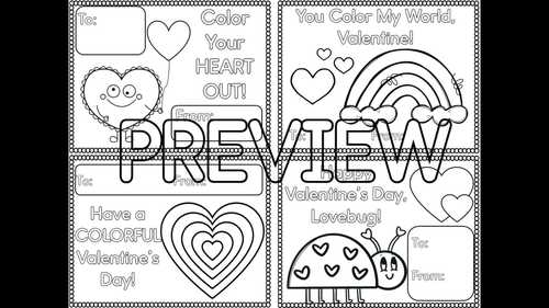 Valentine Cards- Coloring Page Color your own Valentine | TpT