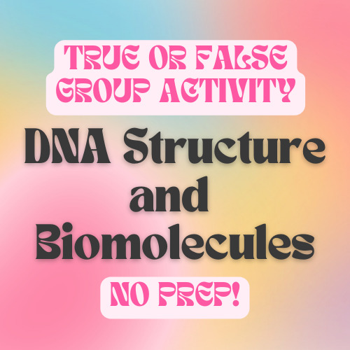 Biology True or False Activity- DNA Structure and Biomolecules | TPT