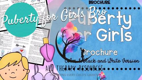 PUBERTY FOR GIRLS Counseling Brochure for Kids - SEL School Counselor ...