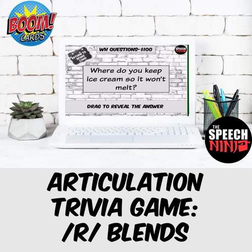 Articulation Trivia Game Boom Cards: R Blends by The Speech Ninja