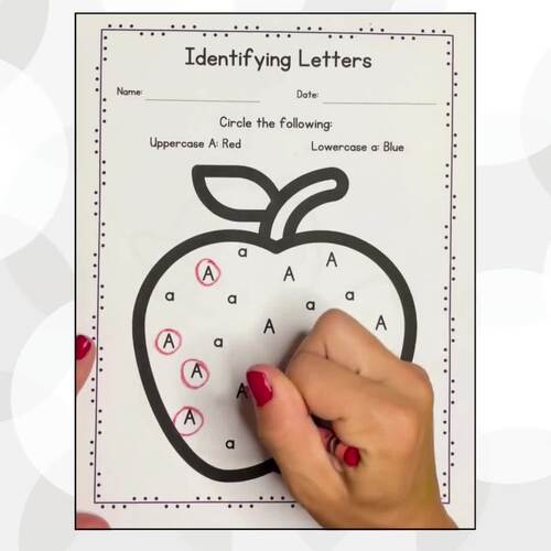 Identifying Uppercase and Lowercase Alphabet ABC Letter Recognition Worksheets