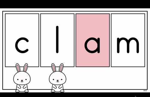 Bunny CCVC Words GOOGLE SLIDES Blending Boards Phonics Blends Activity