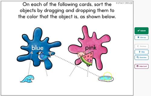 Color Sorting Activities for Speech Therapy BOOM CARDS Language Teletherapy