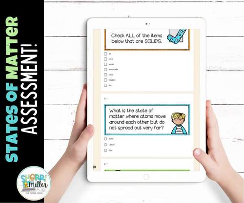 States of Matter Digital Assessment with Google Forms | Science Quiz