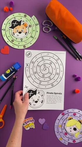 Pirate Spirals craft | Scissor Skills Activity | Fine Motor Cutting ...