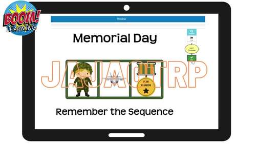 Memorial Day Sequencing - Boom Cards Distance Learning by jajaotrp